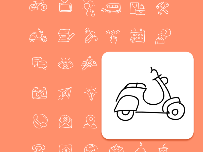 99 Line Drawing Icon Set VS2 by GURELME ~ EpicPxls