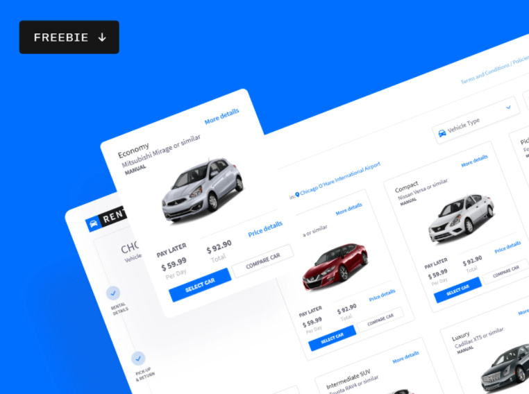 Car Rental Template (Freebie) by Caique Lira ~ EpicPxls