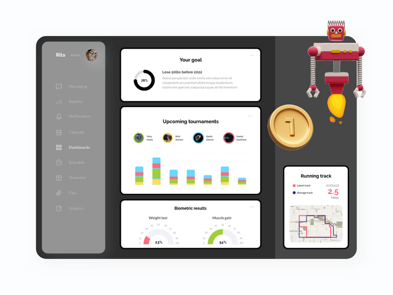 Training Dashboard for Adobe XD by DesignerDen ~ EpicPxls