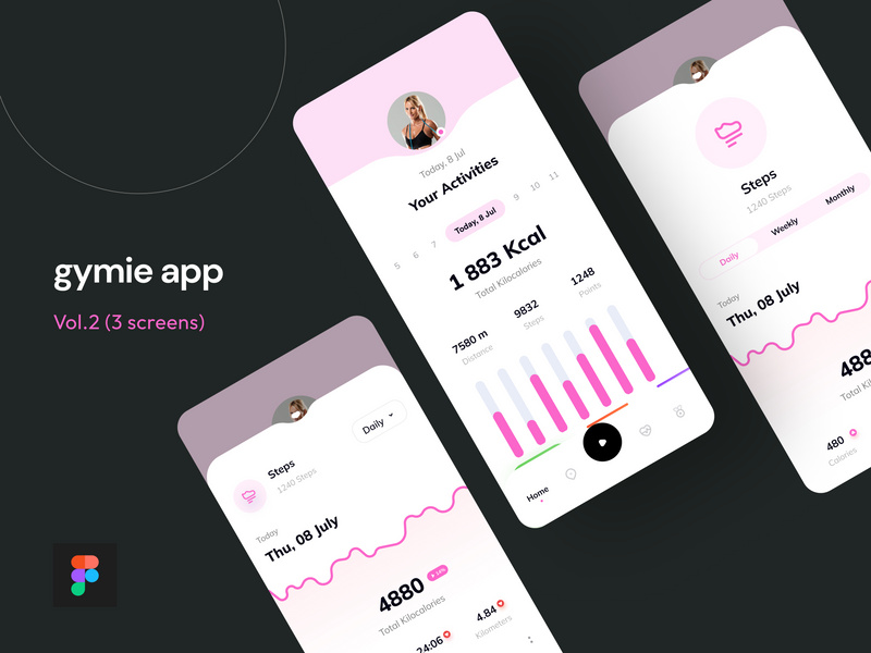 Gym Fitness App UI Kit - Part 02 by Shah Rukh Khan ~ EpicPxls