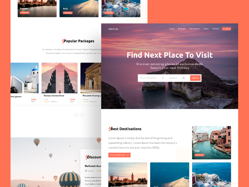 Travel Booking Landing Page by Ideadesigncodes ~ EpicPxls