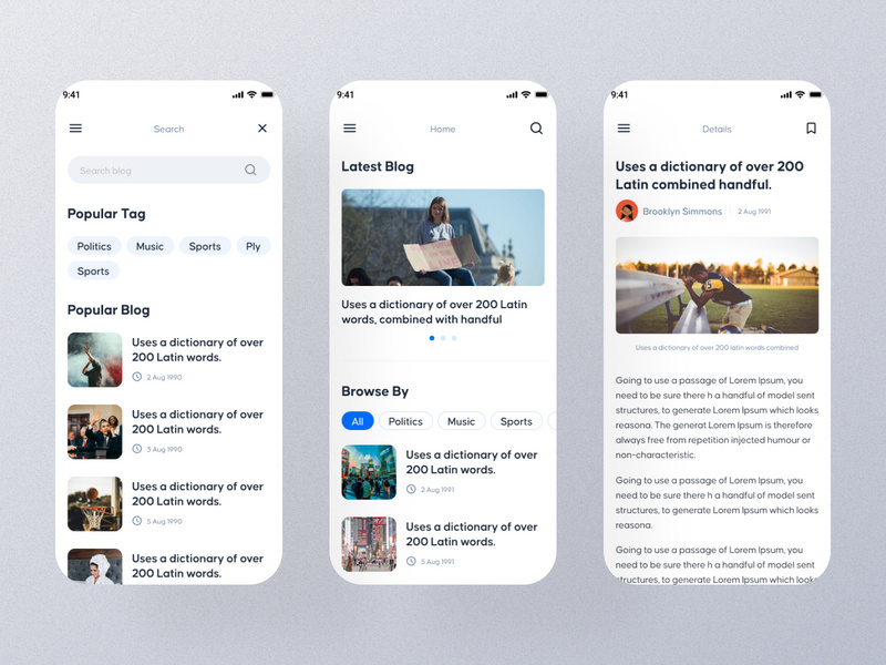Blog News App UI Kit by pjitbanik ~ EpicPxls
