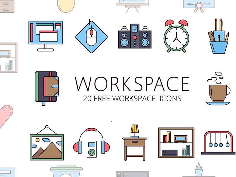 Workspace Vector Icon Pack by GraphicSurf.com ~ EpicPxls