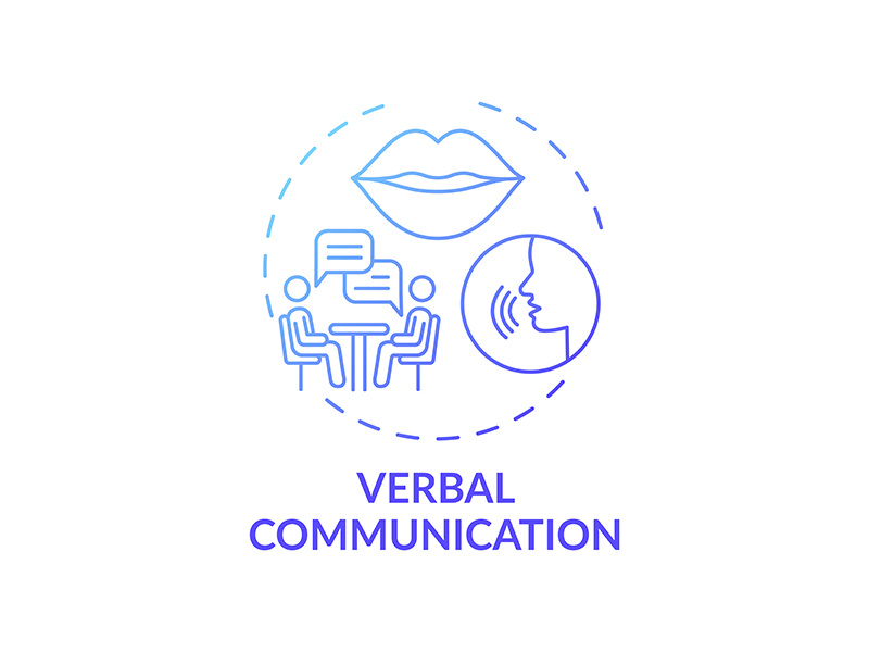 Verbal communication dark blue gradient concept icon by bsd ~ EpicPxls