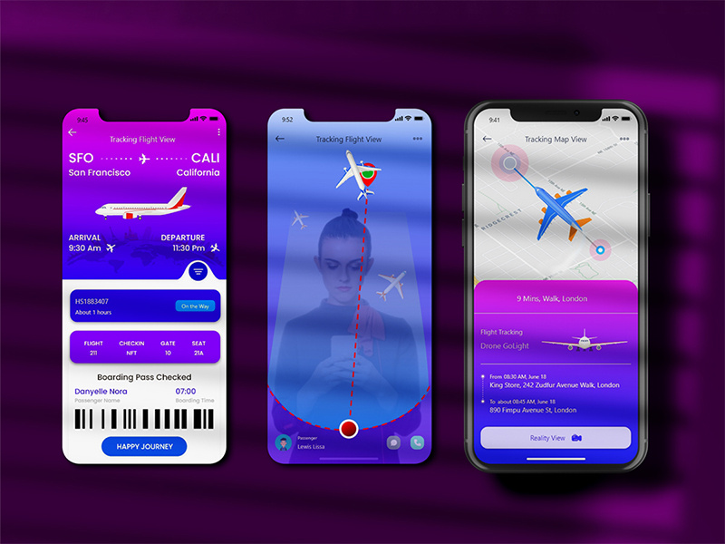 Flight Tracker App UI Kit by SB Trading ~ EpicPxls