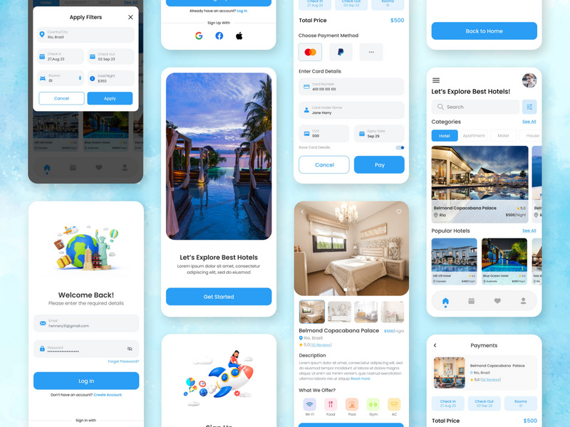 Hotel Booking App Design by Attiqanaz603 ~ EpicPxls