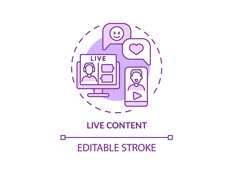 Live content purple concept icon by bsd studio ~ EpicPxls