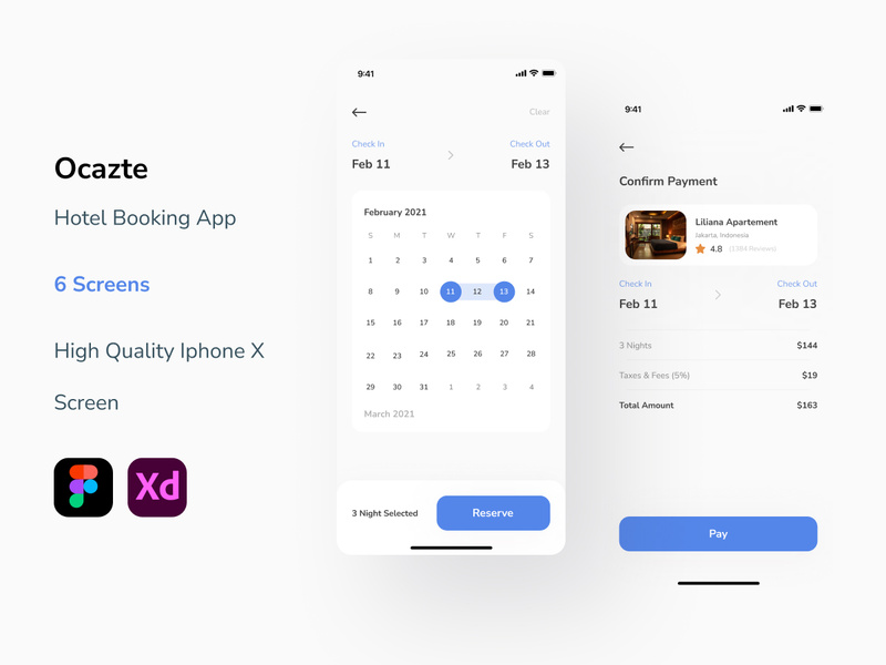 Checkout Screen Hotel Booking App by Rizeu ~ EpicPxls