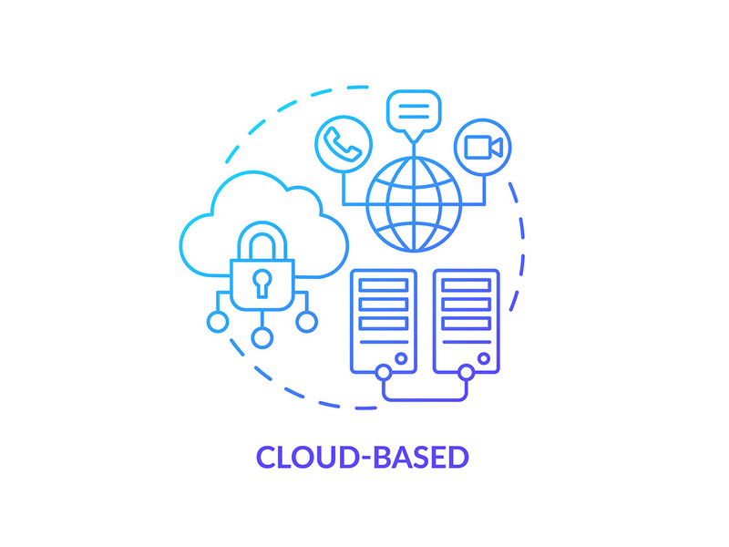 Cloud-based blue gradient concept icon by bsd studio ~ EpicPxls