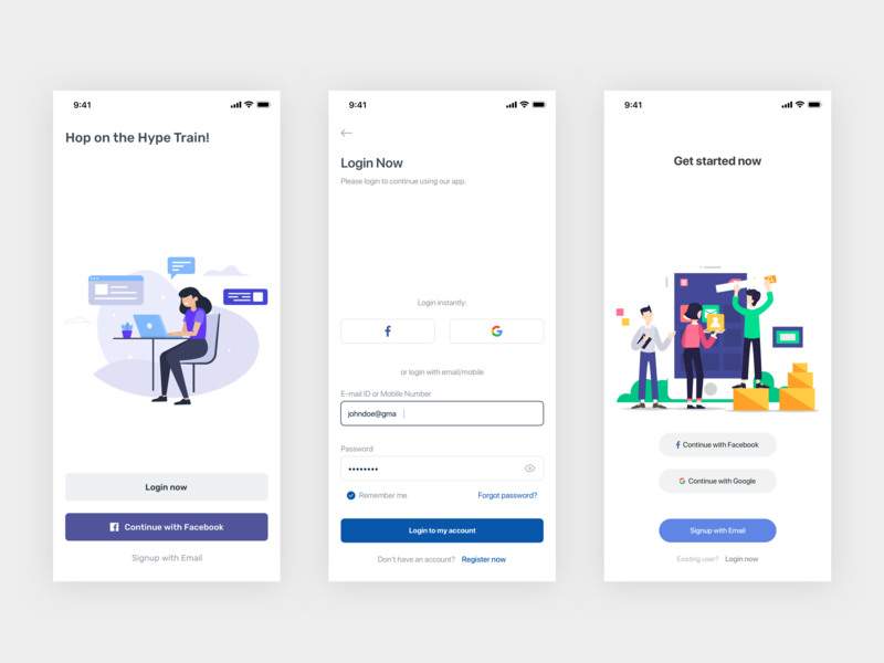 Mobile Login Pages by Kishore ~ EpicPxls