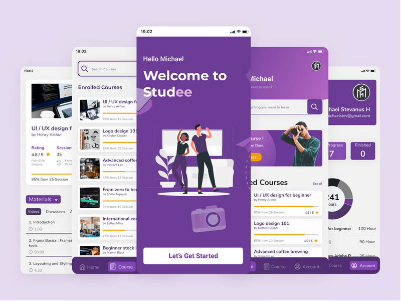 Studee - Online Course app design by Michael Stevanus ~ EpicPxls