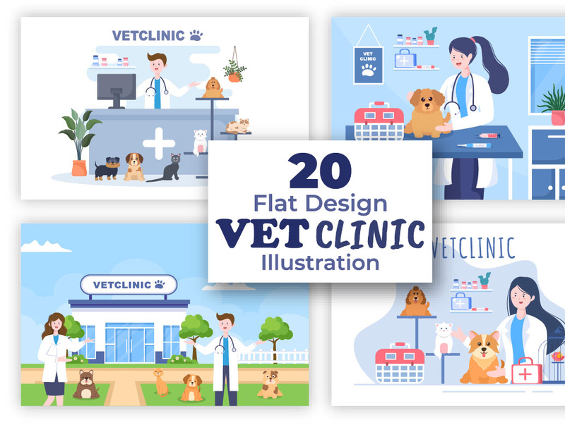 20 Veterinary Clinic for Pets Illustration by denayuneep ~ EpicPxls