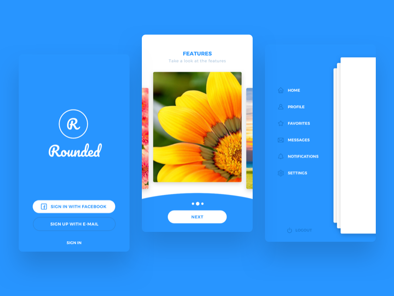 Rounded UI kit Freebie by Anton Gudkov ~ EpicPxls
