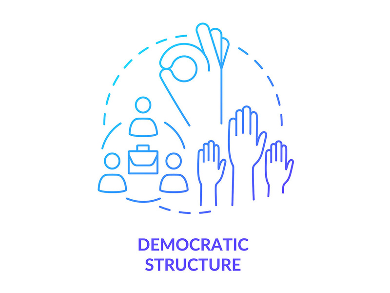Democratic structure blue gradient concept icon by bsd ~ EpicPxls