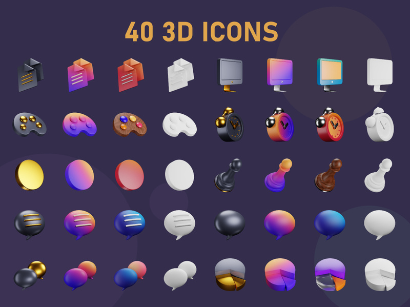 3D Interface rendering Icons by Gold_Finch_Studio ~ EpicPxls