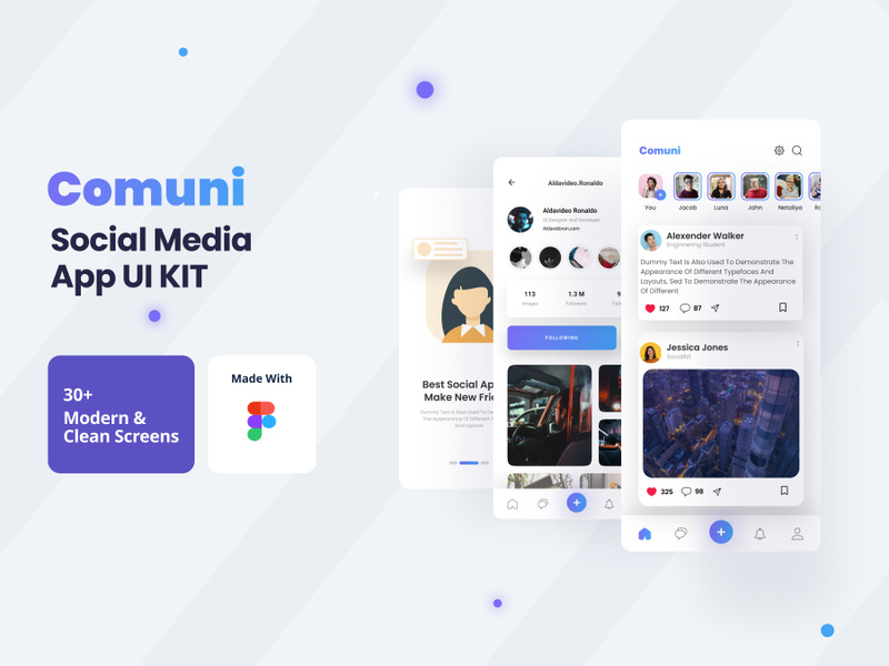 Comuni - Social Media App UI Kit by Themominpro ~ EpicPxls