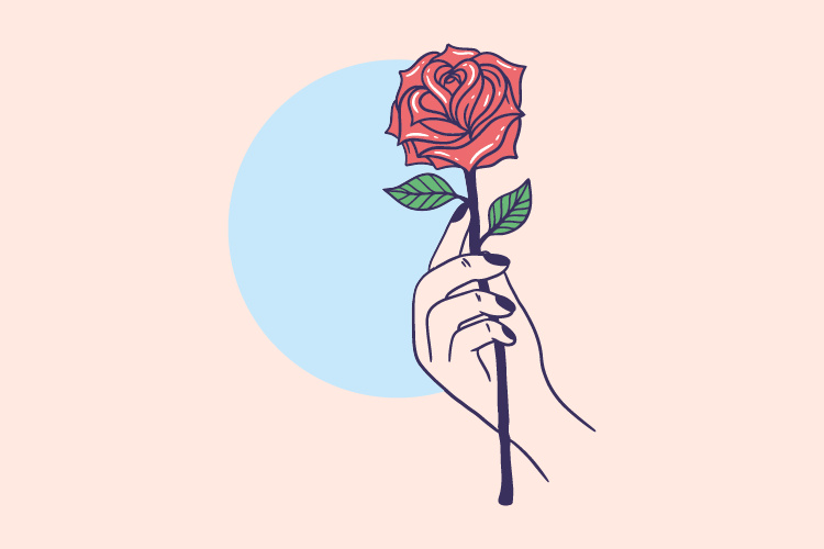 Women Hand Flower, Vector Illustration by Gold_Finch_Studio ~ EpicPxls