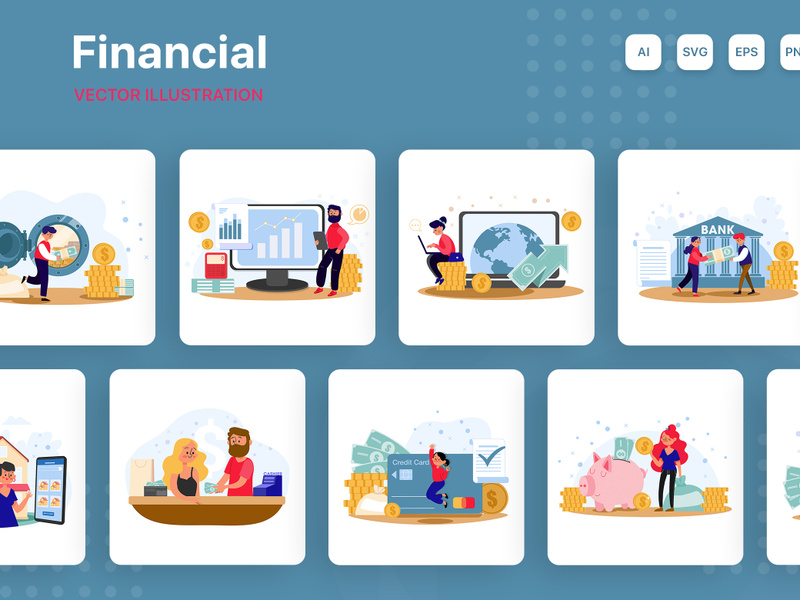 Financial Illustration Pack by Freeslab88 ~ EpicPxls
