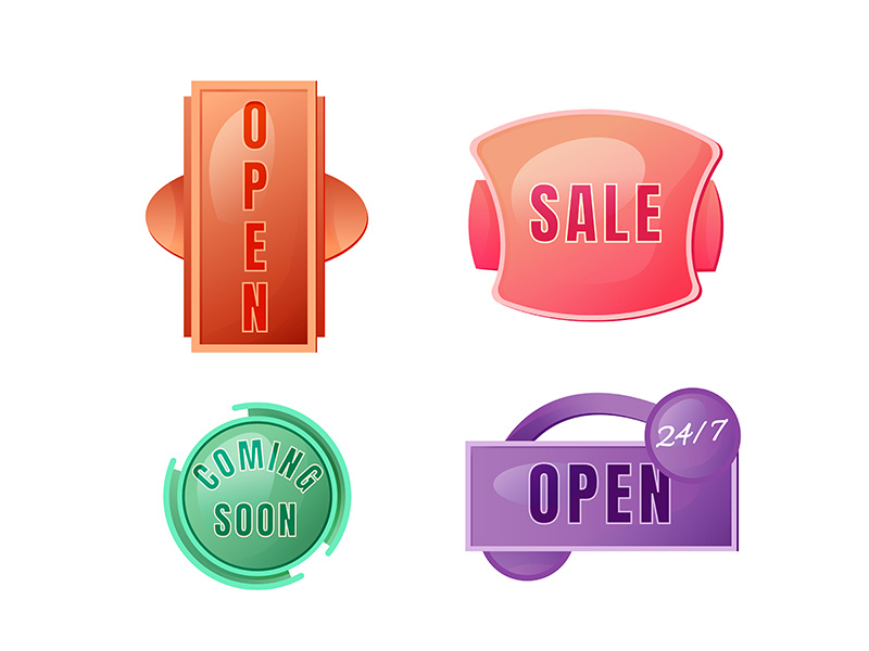 Store vector board sign illustrations set by The Img ~ EpicPxls
