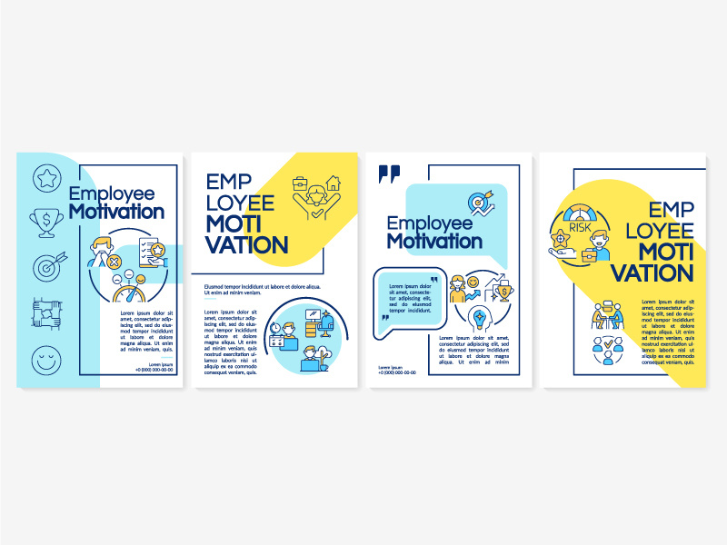 Employee engagement blue and yellow brochure template by ~ EpicPxls