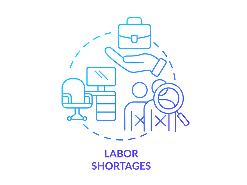 Labor shortages blue gradient concept icon by IMG visuals ~ EpicPxls