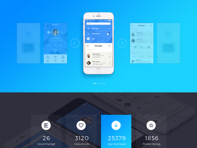 Quadro App - Mobile App PSD Template by Spartak Vee ~ EpicPxls