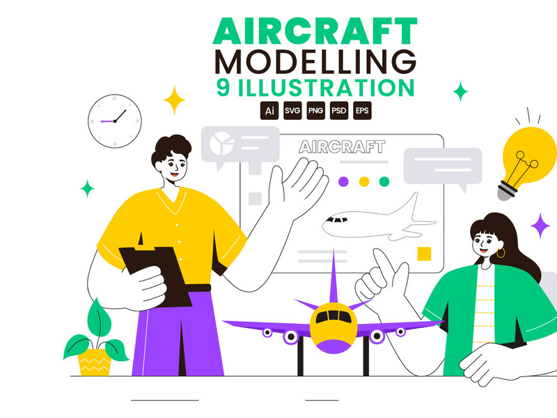 9 Aircraft Modelling and Crafting Illustration by ~ EpicPxls
