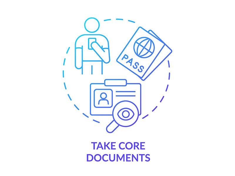 Take core documents blue gradient concept icon by bsd ~ EpicPxls