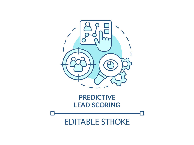 Predictive lead scoring turquoise concept icon by bsd ~ EpicPxls