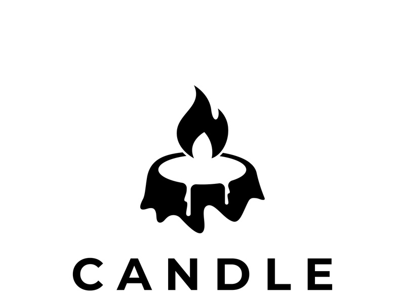 Simple burning luxury candlelight logo design with isolated ~ EpicPxls