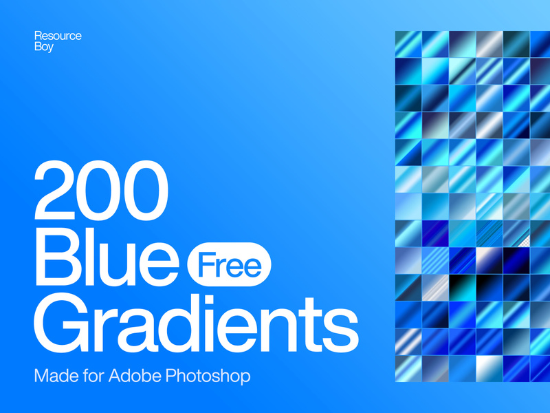 Free 200 Blue Photoshop Gradients by Resource Boy ~ EpicPxls