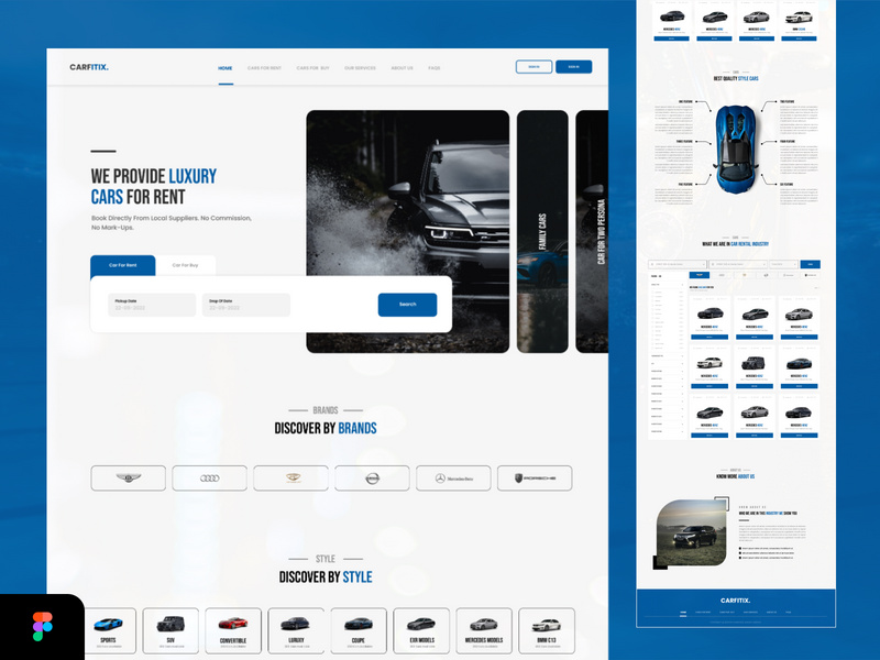 Car Rental Website Design by Hammadshahid209 ~ EpicPxls