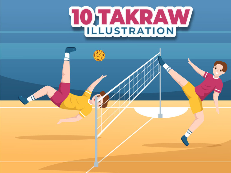 10 Takraw Sports Illustration by denayuneep ~ EpicPxls