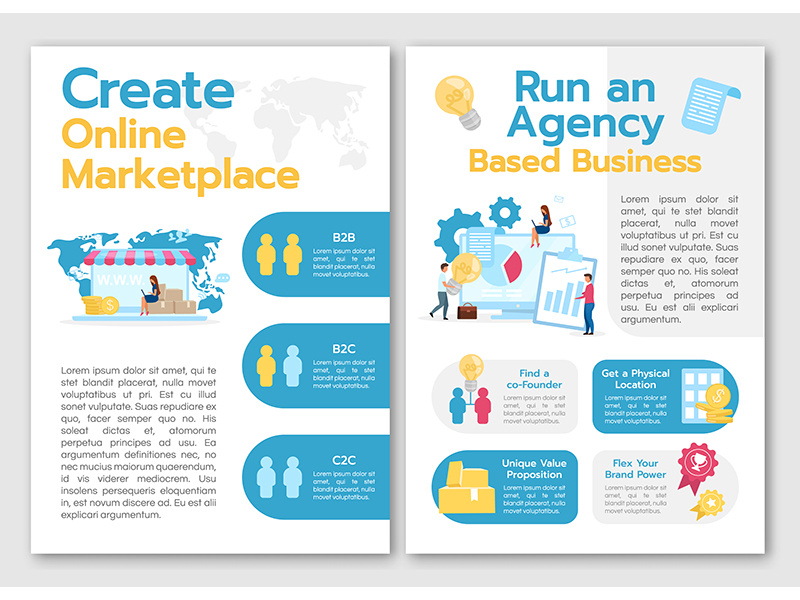 Create online marketplace brochure template by The Img ~ EpicPxls
