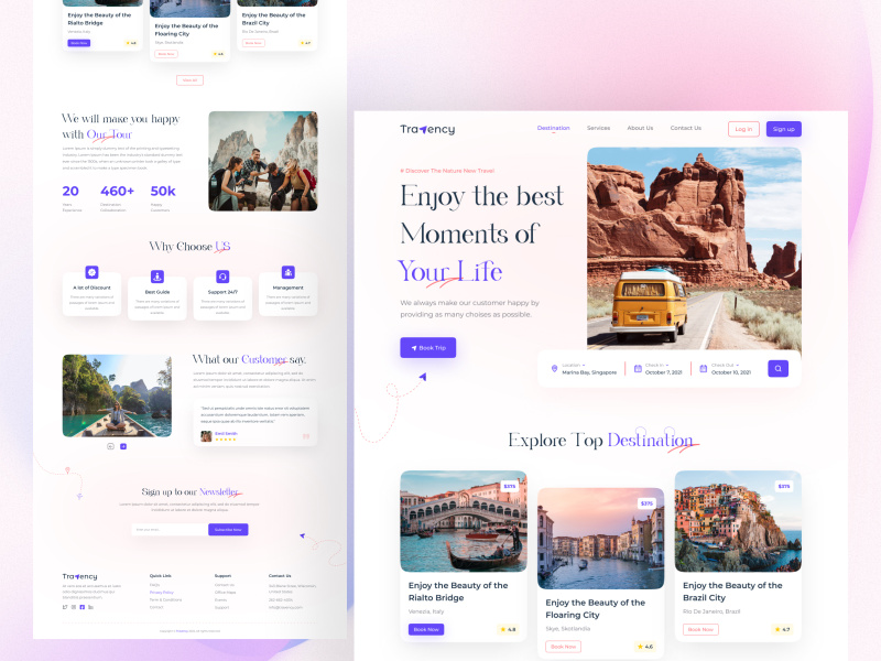 Travency - Travel Agency Landing Page Design by Tanvir ~ EpicPxls