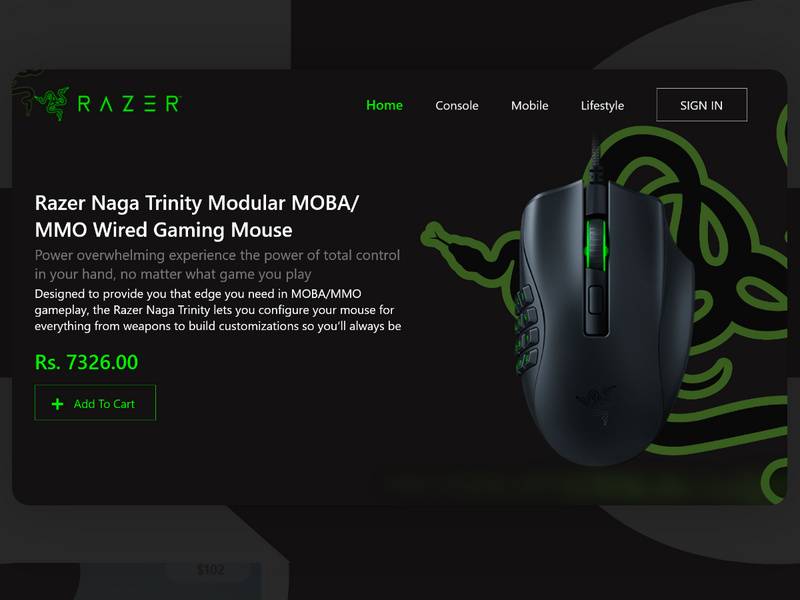 RAZER Landing Page Design by Gurjot Singh ~ EpicPxls