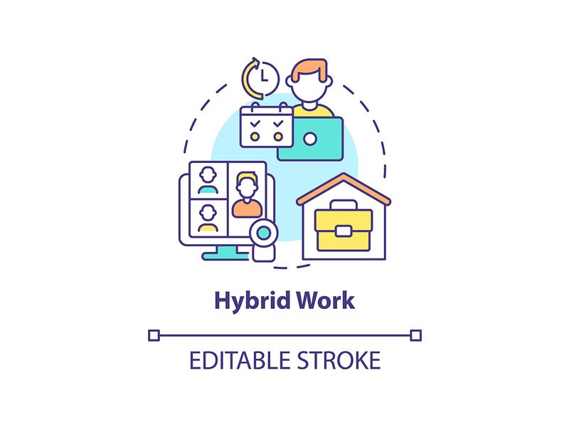 Hybrid work concept icon by bsd studio ~ EpicPxls