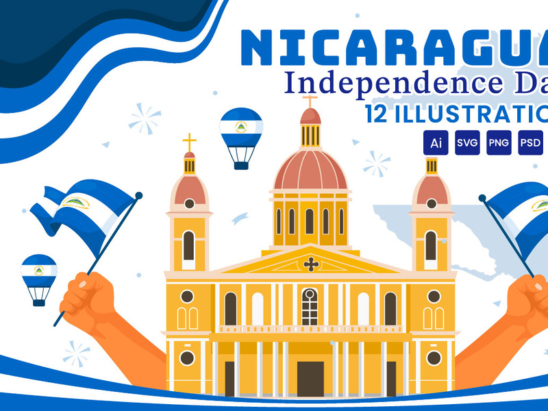 12 Nicaragua Independence Day Illustration by denayuneep ~ EpicPxls