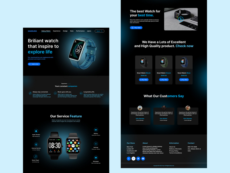 Smart Watch Website Landing Page design by Md Rakib ~ EpicPxls