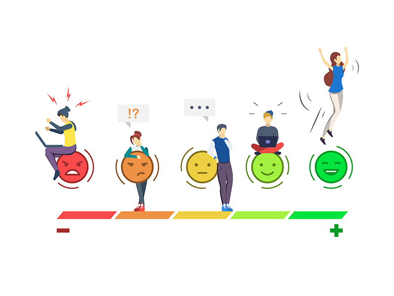 Mood rating scale semi flat RGB color vector illustration ~ EpicPxls