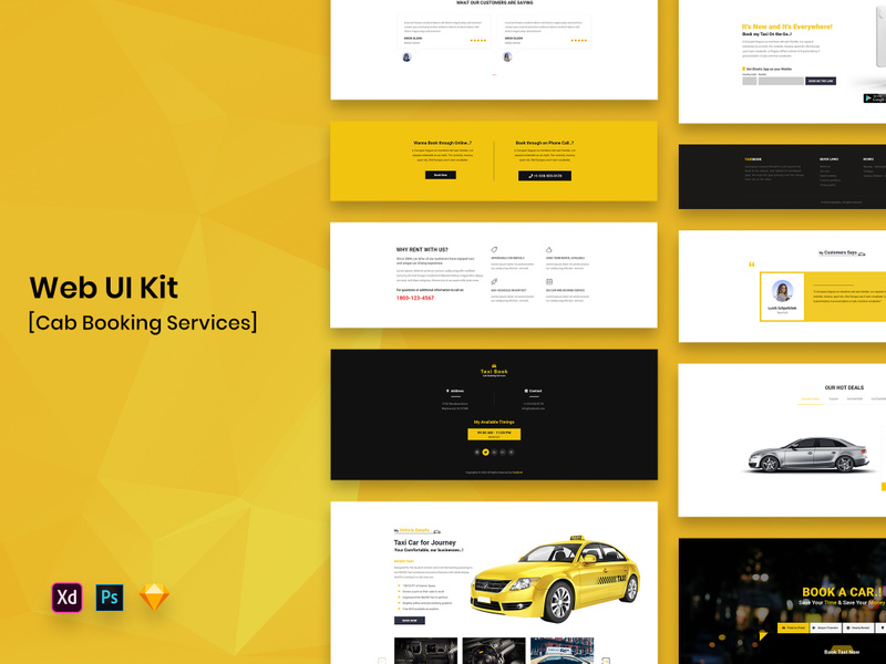 Cab Booking Web UI Kit by 3djagan ~ EpicPxls