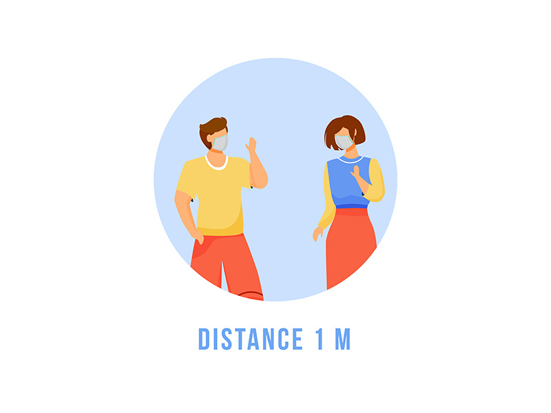 Keep distance 1 meter flat detailed icon by The Img ~ EpicPxls
