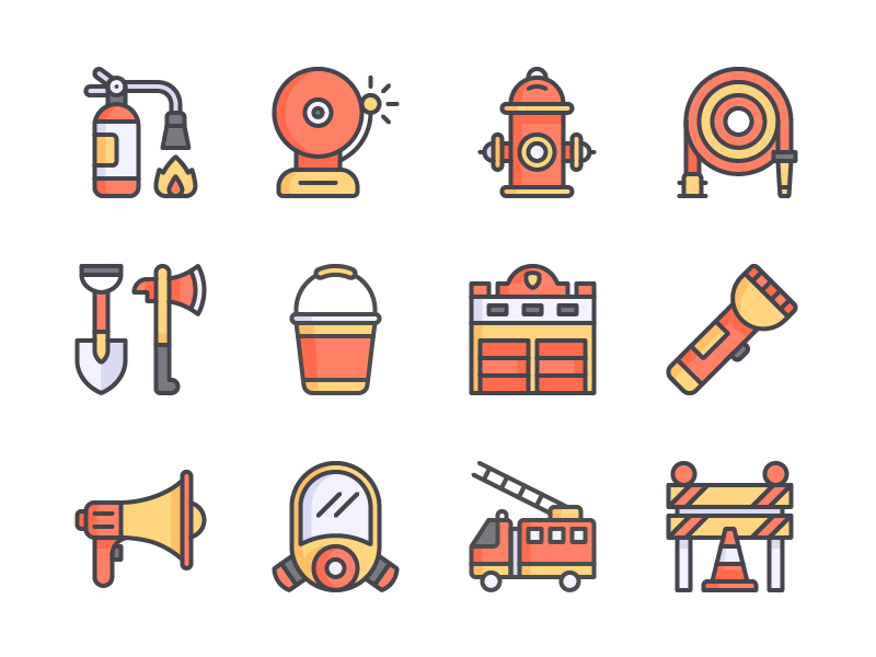 Fire Fighting Icon Set by Ho Ngoc Tan ~ EpicPxls