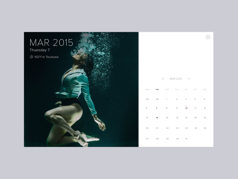Minimal Calendar With Weather by Scrillo Designers ~ EpicPxls