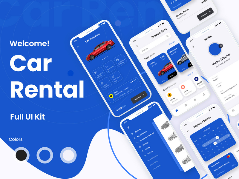 Rent a Car - Rental Car UI Kit by Israrulhaq1 ~ EpicPxls