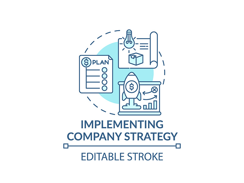 Implementing company strategy concept icon by bsd studio ~ EpicPxls