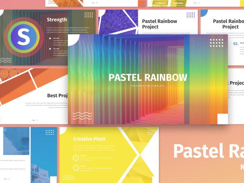 Pastel Rainbow - Multipurpose Keynote Template by Inkofert ~ EpicPxls