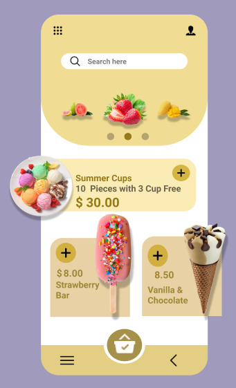 Ice Cream Shop UI Design by Shehzadshakeel07 ~ EpicPxls