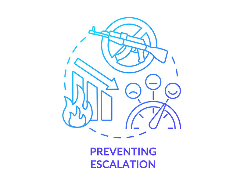 Preventing escalation blue gradient concept icon by bsd ~ EpicPxls