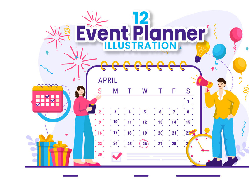12 Event Planner Illustration by denayuneep ~ EpicPxls